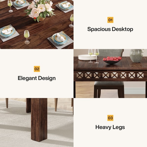 44-Inch Square Dining Table Wood Kitchen Table Large Dinner Tables for ...