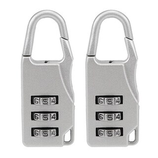 3 Digit Combination Padlock, 3mm Shackle Dia Code Dial Locks Silver Tone, 2Pcs - Bed Bath ...