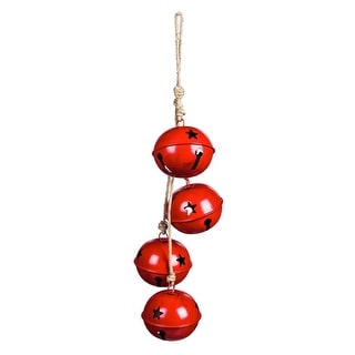 33 in. Oversized Red Jingle Believe Metal Bell Chime - Multicolor - 33 ...