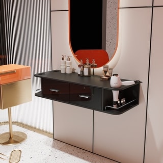 Wooden Wall Mount Styling Station Make-up Table Spa Salon Equipment ...