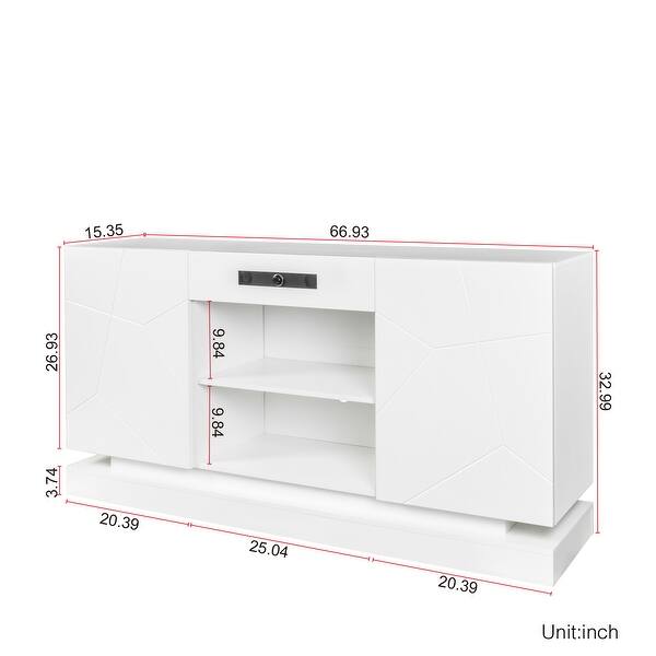 Modern Livingroom Entertainment Center with Storage and LED TV Stand ...