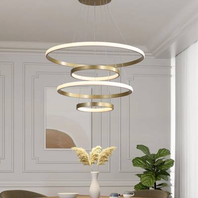 Modern LED Integrated Smart Dimmable Chandelier Pendant Light - D32"x ...