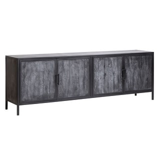 Zara 72-inch Gunmetal Black Mango Wood Iron and 4-Door Sideboard - Bed ...