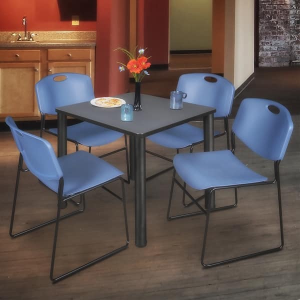 Regency Seating Kee Black/Blue Laminate 30-inch Square Breakroom Table ...