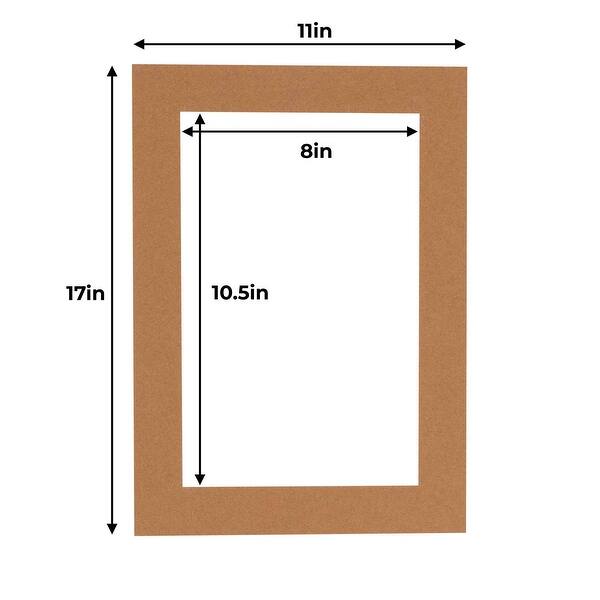 8.5x11 Mat for 11x17 Frame - Precut Mat Board Acid-Free Brown 8.5x11 ...