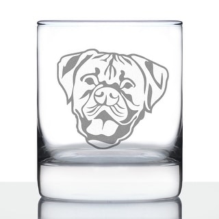 Boxer Face - Whiskey Rocks Glass - Boxer Dog Gifts - 10.25 Ounce - Bed ...