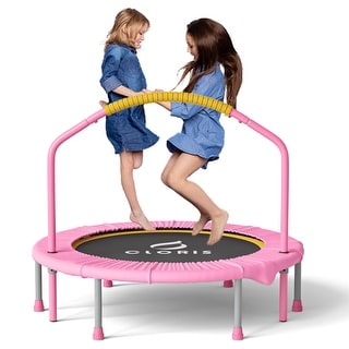 Folding Trampoline Mini Rebounder Fitness Trampoline with Adjustable ...