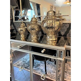 Noori Home SANA GOLD Lattice Ginger Jar (MULTIPLE SIZES) - Bed Bath ...