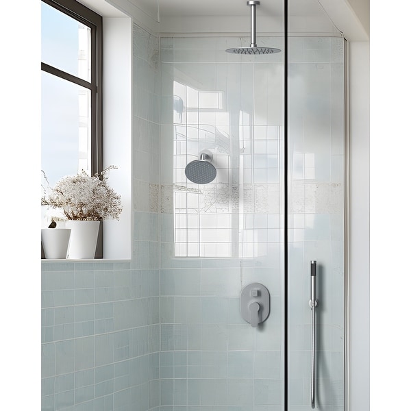 EVERSTEIN 12" Dual Heads Shower Faucet System with 4-Way Thermostatic ...