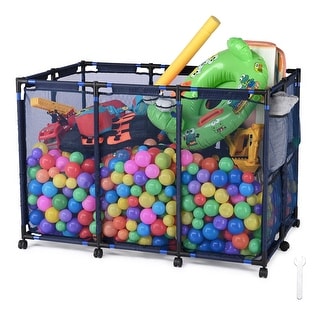 Yescom 48"x30"x34" Mesh Pool Storage Bin Rolling Cart Swim Toys Pool ...