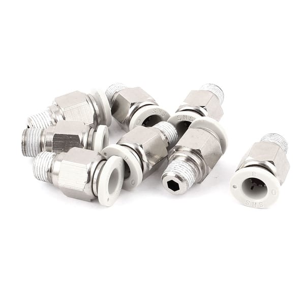 8 Pcs 8mm Tube 1/8 BSP Male Thread Quick Connector Pneumatic Air ...