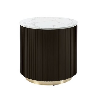 Manilla End Table with White Marble Top - Bed Bath & Beyond - 42610264