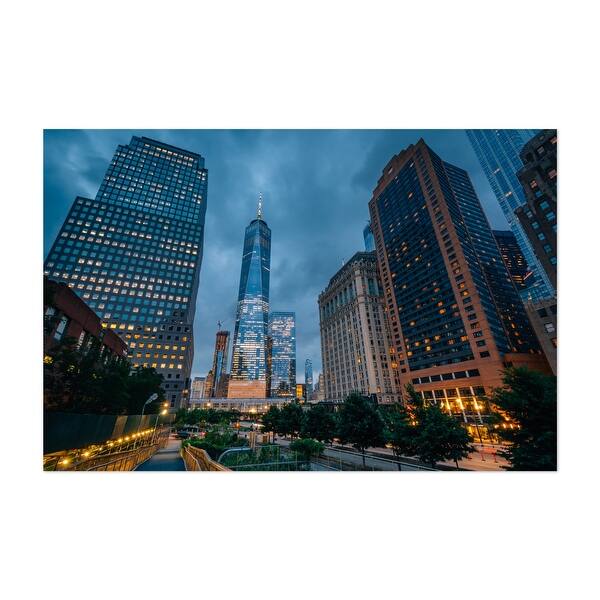 New York City Manhattan WTC at Night Photography Art Print/Poster - Bed ...