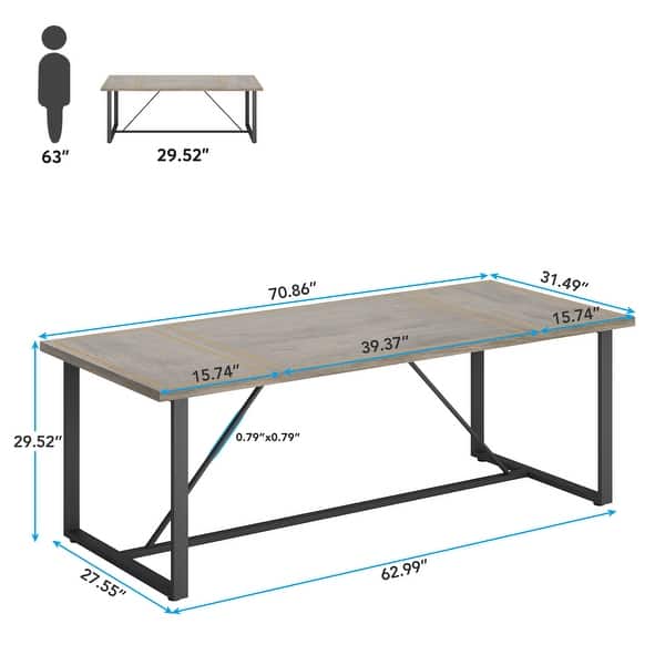 70.8 Inch Long Computer Desk, 6FT Conference Table Training Table ...