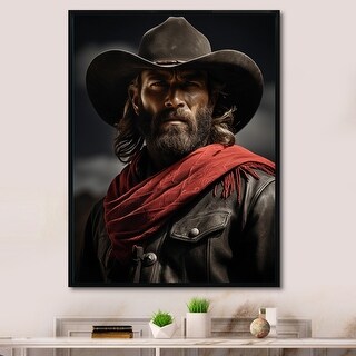 Designart "Western Cowboys Pride Portrait" Western Framed Wall Art ...