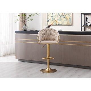 Rotating velvet bar stools, adjustable for comfortable counter height ...