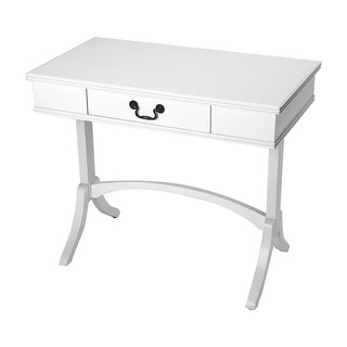 Transitional Rectangular Wooden Writing Desk - White - Bed Bath ...