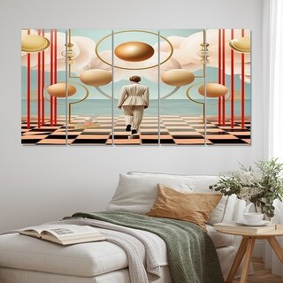 Designart "Future Minimalism Golden Vision Of Eternity II" Woman Sci-Fi ...