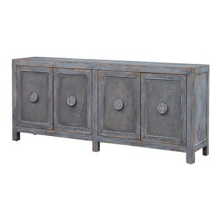 Sienna Rustic 4 Door Credenza or Sideboard with Woven Pattern Door ...