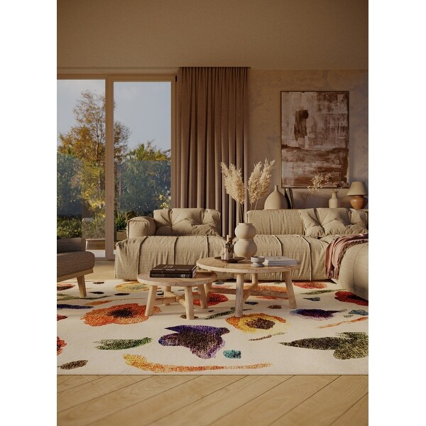 Domani Grove Machine Washable Distressed Grey Medallion Area Rug - Bed ...