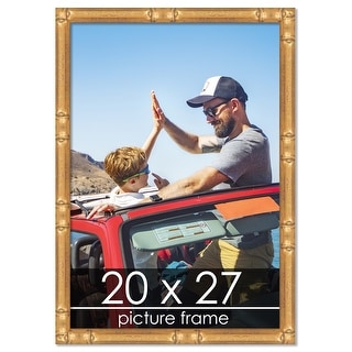 20x27 Frame Gold Bamboo Solid Wood Picture or Puzzle Frame with UV ...