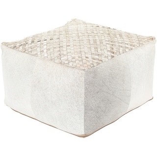 Scotty Modern Square Pouf with Hair on Hide Top - Bed Bath & Beyond ...