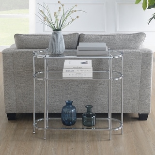 Convenience Concepts Royal Crest 3 Tier Glass Oval Entryway Hall Table ...