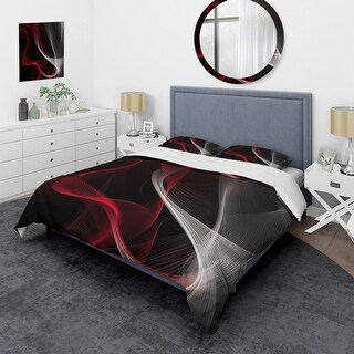 Designart "Red Black Contemplative Abstraction I" Red Modern - Bedding ...