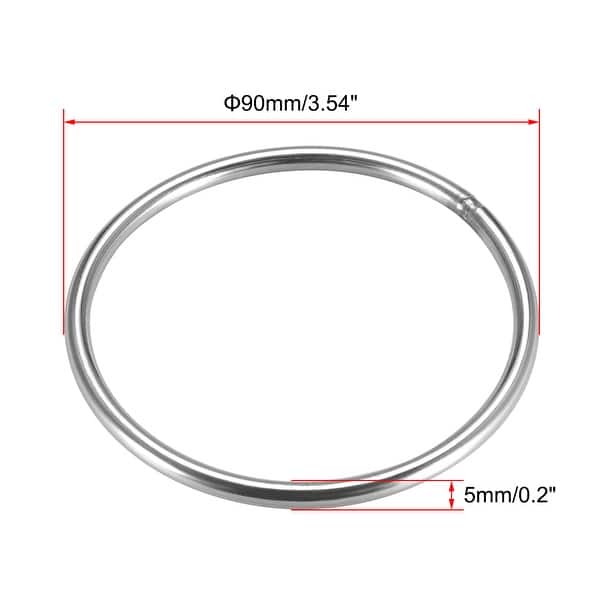 Welded O Ring, 100 x 5mm Strapping Round Rings Stainless Steel 4pcs ...