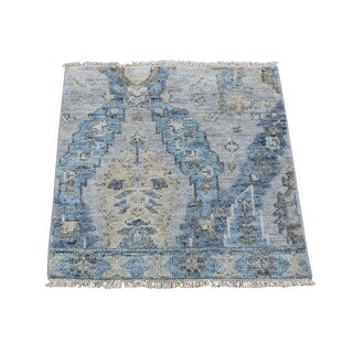 Shahbanu Rugs Light Gray, Oushak Design Sample Fragment, Hand Knotted ...