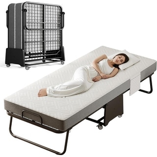 Portable Folding Bed with 5-inch Memory Foam Mattress, Compact Storage ...