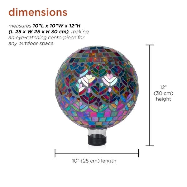 10" Iridescent Glass Mosaic Peacock Gazing Ball - Bed Bath & Beyond ...
