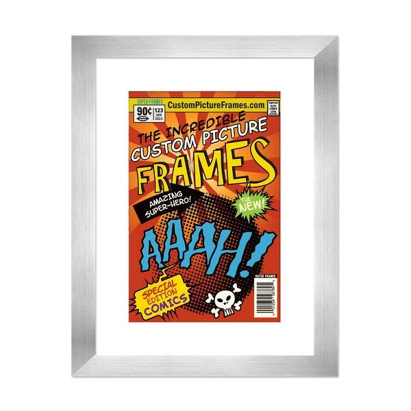 Silver Comic Book Frame with White Mat - To Display 1 7.25"x10.5 ...