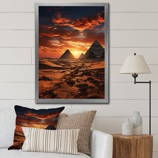 Designart "Egypt Golden Pyramids II" Egypt Framed Wall Decor - Bed Bath ...