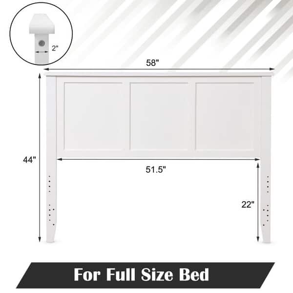 Full Wood Headboard Flat Panel with Pre-drilled Holes and Height ...
