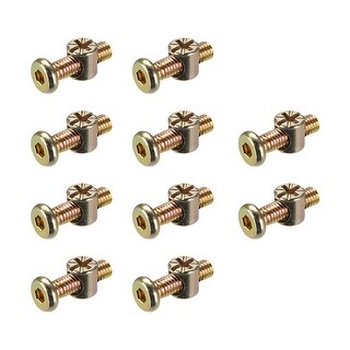 M6x20mm Furniture Bolts Nut Set Hex Socket Screw w Barrel Nuts 10 Sets ...