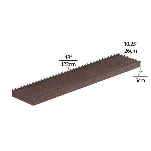 Wallniture Ronda 48 inch Walnut Floating Shelf, Floating Bookshelves ...