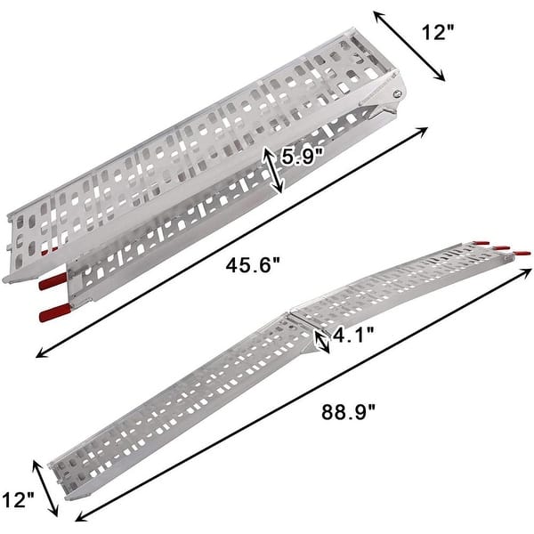 Folding Pickup Truck Aluminum Ramps, 1500 LBS Powersports Loading Ramps ...