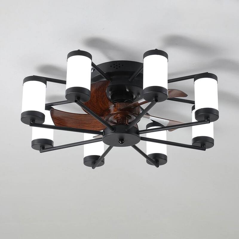 6-speed dimmable LED 5-blade ceiling fan with remote control - On Sale ...