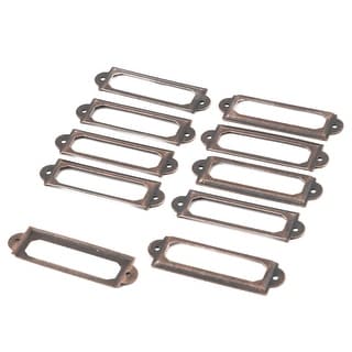Metal Drawers Box Cabinet Name Tag Label Holder 56 x 17mm 12Pcs ...