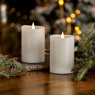 Classic Motion Flameless Candle 2pc set - (2) 3x5 Ivory - Bed Bath ...