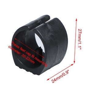 24 Pcs Chair Foot Floor Glides Single Prong U-Shape Caps 20mm - Black ...