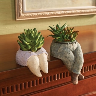 Art & Artifact He & She Planters - Decorative Figural Man & Woman Shelf ...