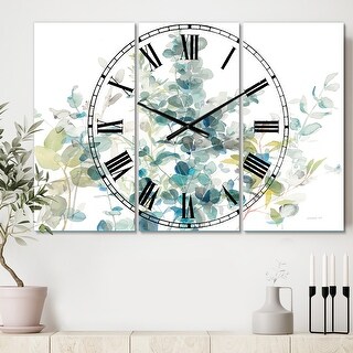 Designart 'Eucalyptus Natural Element' Cottage 3 Panels Oversized Wall ...