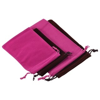 Drawstring Gift Bag Set, 6Pcs Flannel Storage Pouch, Brown Rose Red ...