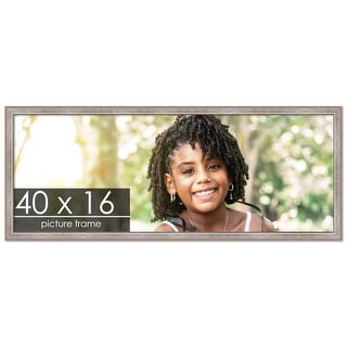 40x16 Contemporary Antique Silver Complete Wood Panoramic Frame with UV ...