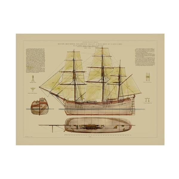 Vision Studio 'Small Antique Ship Plan VII' Canvas Art - Bed Bath ...