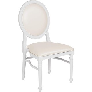 900 lb. Capacity White Vinyl King Louis Style Banquet Chair with Ornate ...