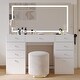 Extra-Large Makeup Vanity with Full-Width LED Mirror, Bluetooth ...