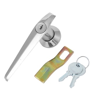 Cabinet Door 115mm Length Shaft L Shaped Handle Metal Lock Silver Tone ...